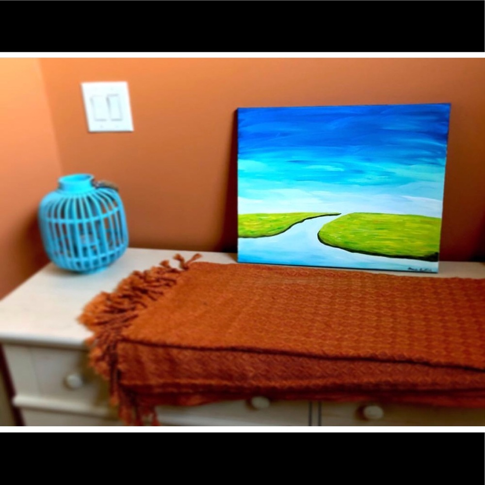 Acrylic Painting Of Marsh By Me - Gem